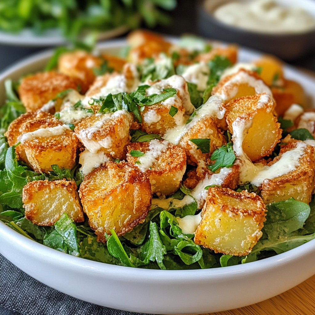 Crispy Potato Caesar Salad: A Bold and Comforting Twist on a Classic ...